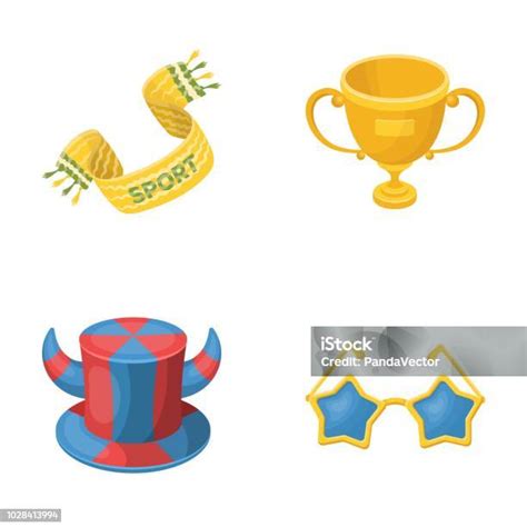 스카프 뿔 모자와 팬 들의 다른 특성 팬 만화 스타일 벡터 기호 재고 일러스트 웹에서 컬렉션 아이콘을 설정합니다 감정에 대한 스톡 벡터 아트 및 기타 이미지 Istock