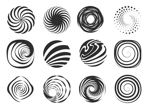Premium Vector Abstract Swirl Geometric Figures Modern Wavy Circle Spiral Abstract Elements