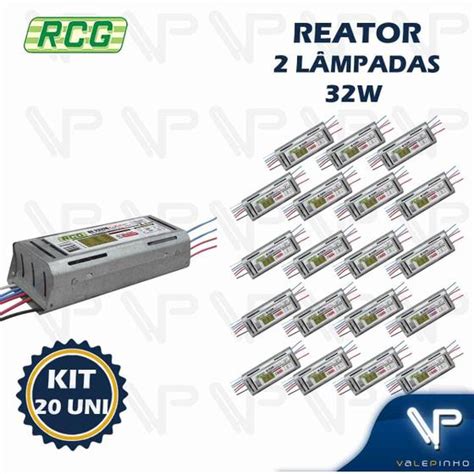 Reator eletrônico para lâmpada fluorescente 2x32w bivolt kit20 RCG