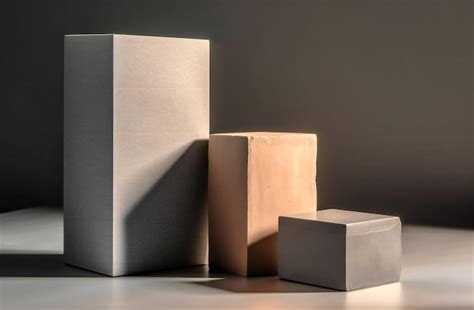 Premium Photo Grey Clay Block Set Of Two