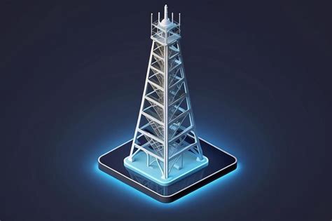 Isometric Cell Tower Icon Premium Ai Generated Image