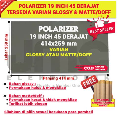 Jual Polaris Polarizer Monitor Lcd 19inc 45 Derajat Dimensi Wide 414 259mm Kota Tangerang