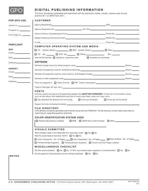 Gpo Form 952 Fill Out Sign Online And Download Fillable Pdf