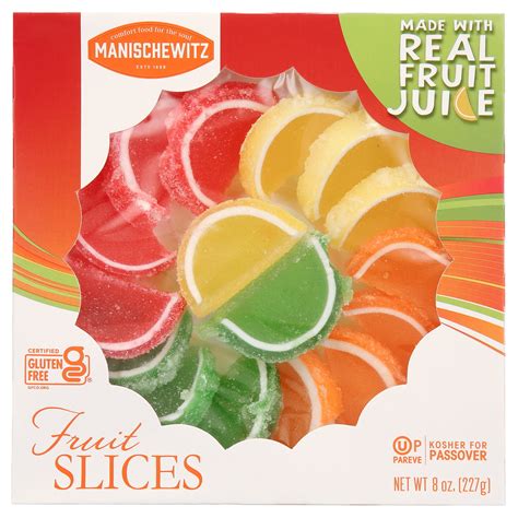 Manischewitz Gluten Free Candied Fruit Slices Real Fruit Juice No