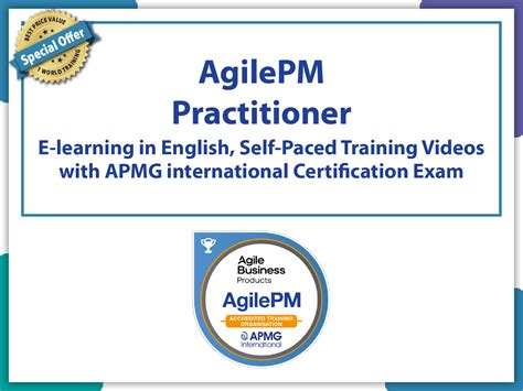 Agilepm Practitioner E Learning Self Paced Training Videos And Apmg