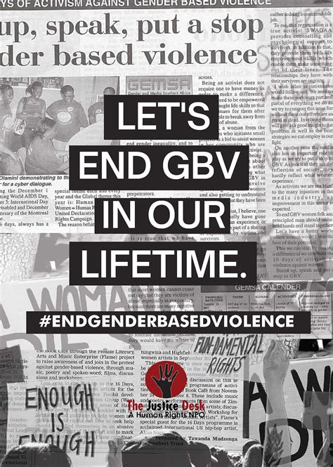 End Gender Based Violence Poster Justice Desk Africa