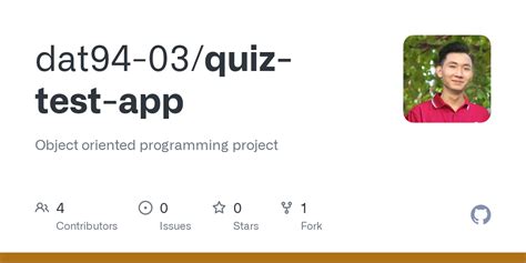 Github Dat Quiz Test App Object Oriented Programming Project
