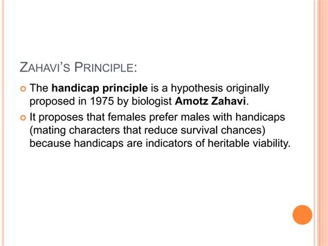 Zahavis Handicap Principle Sexual Selection Theorypdf