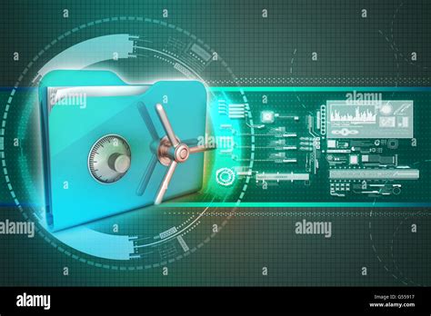 Folder With Safe Lock Stock Photo Alamy