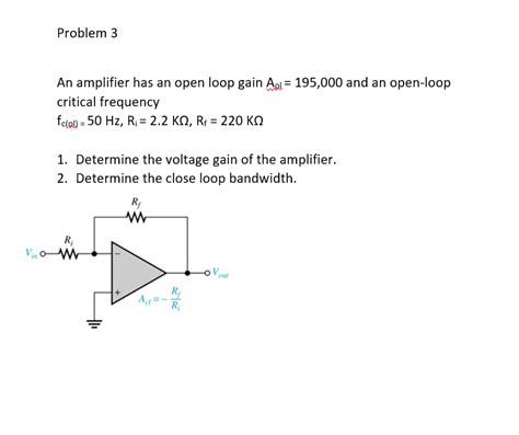 Solved Problem 3 An Amplifier Has An Open Loop Gain Aa