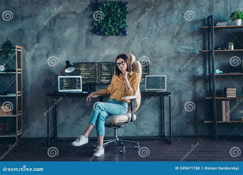 Portrait Of Attractive Experienced Girl Technician Web Developer