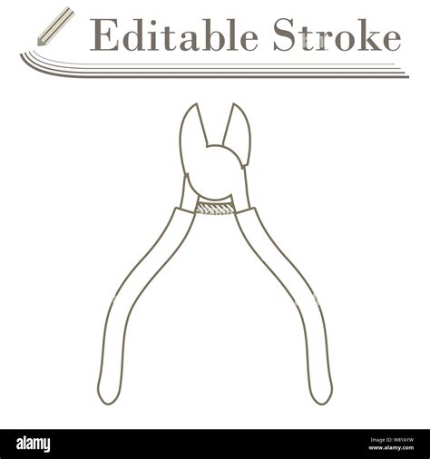 Side Cutters Icon Editable Stroke Simple Design Vector Illustration