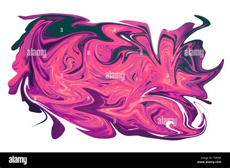 Colorful Horizontal And Abstract Liquid Form On White Background Stock