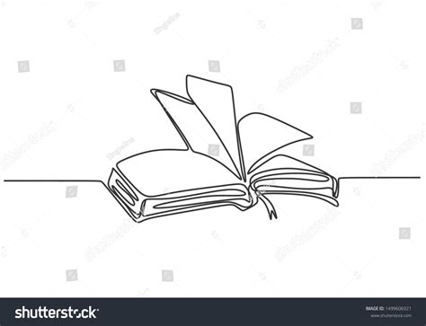 Book One Continuous Line Drawing Vector Stock Vector Royalty Free