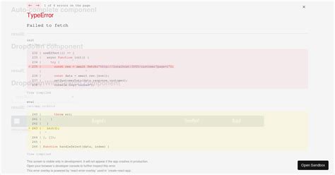 Auto Complete ERP Codesandbox