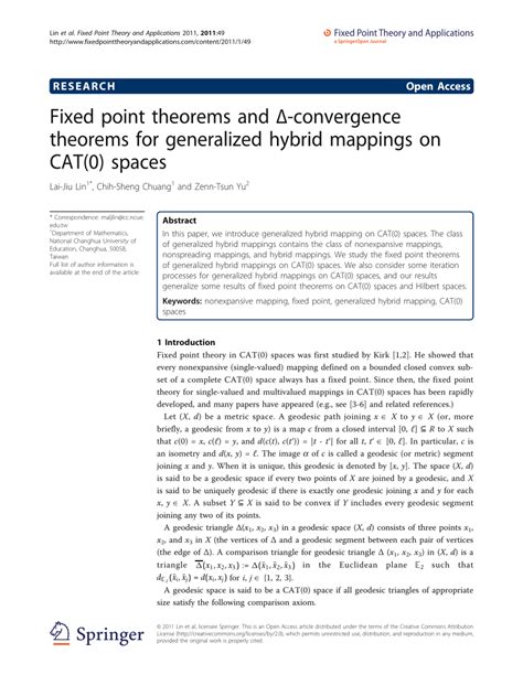 Pdf Fixed Point Theorems And Δ Convergence Theorems For Generalized