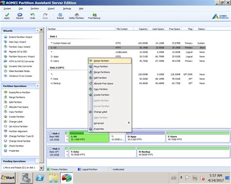 Addmovemerge Unallocated Space To C Drive In Windows Server 2008