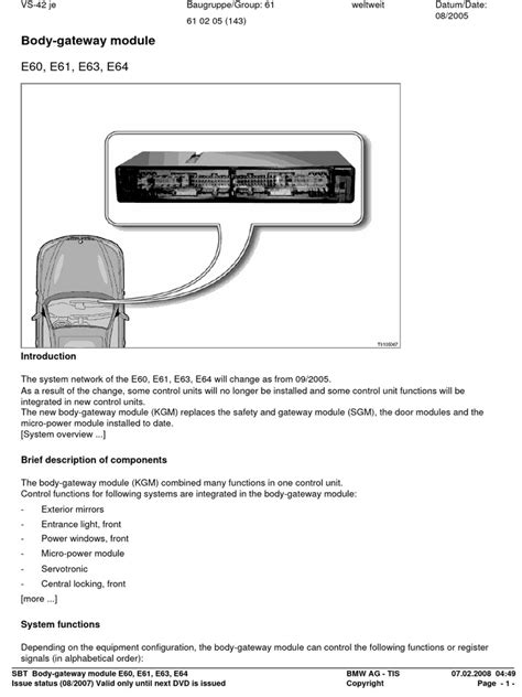 Bodygatewaymodule Download Free Pdf Remote Control Motor Vehicle