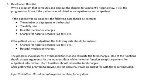 Solved Overloaded Hospital Write A Program That Computes Chegg