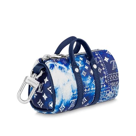 Lv路易威登monogram Bandana Mini Keepall 藍色迷你隨身包 吊飾 掛飾 鑰匙圈 零錢包mp3337