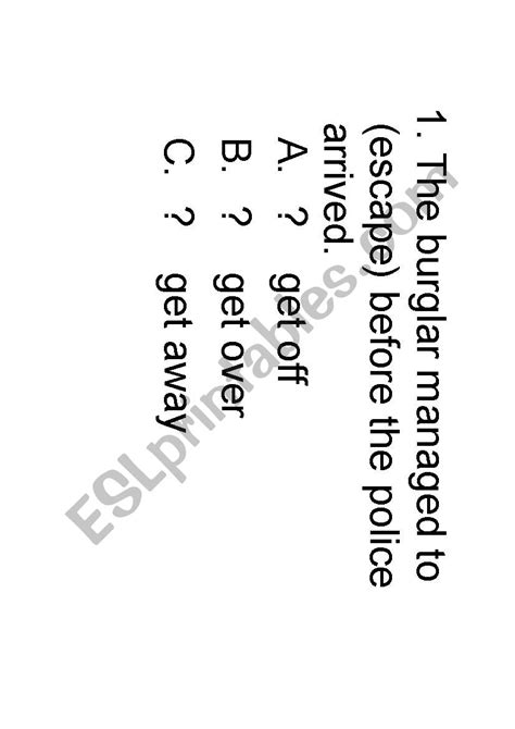 Phrasal Verb Game Esl Worksheet By Goccanada