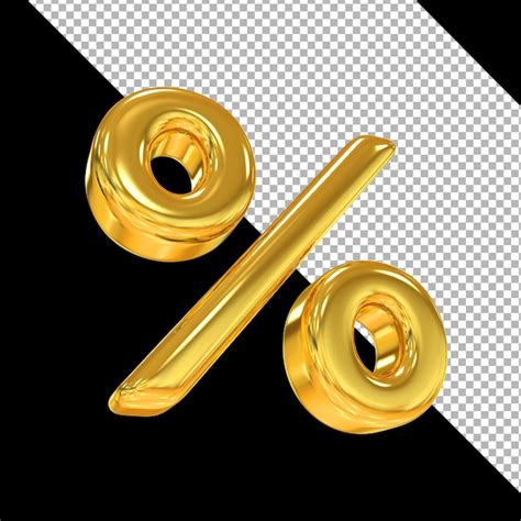 Premium Psd Percent Gold 3d Styles