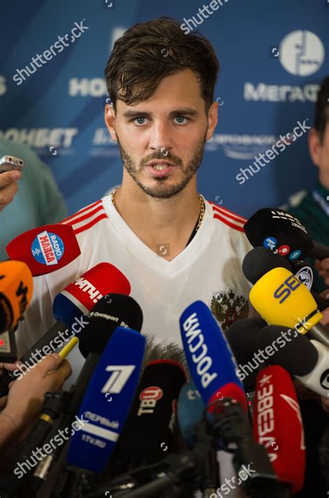 Russia Player Aleksandr Erokhin Speaks During Editorial Stock Photo ...