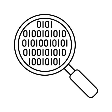 Magnifying Glass With Binary Code Illustration Of Computer Science