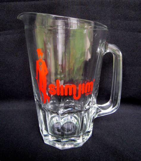 Glass Beer Pitcher Slim Jim Man Cave Barware