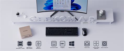 geekom nuc mini pc a5 amd ryzen 7 5825u jusqu à 4 5ghz mini
