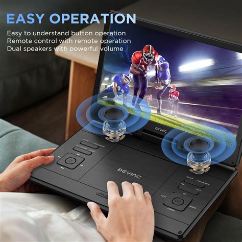 DEVINC Reproductor de DVD portátil de 16 9 pulgadas con pantalla HD