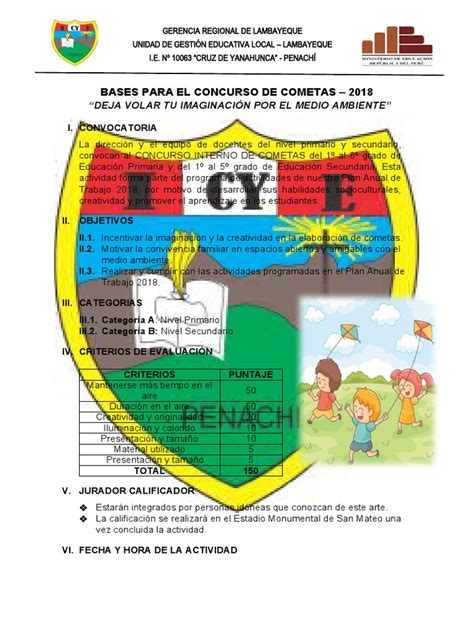 Bases Para El Concurso De Cometas Pdf Educación Primaria