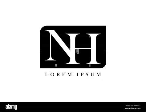 White Black Nh Initial Letter Design Stock Vector Image Art Alamy