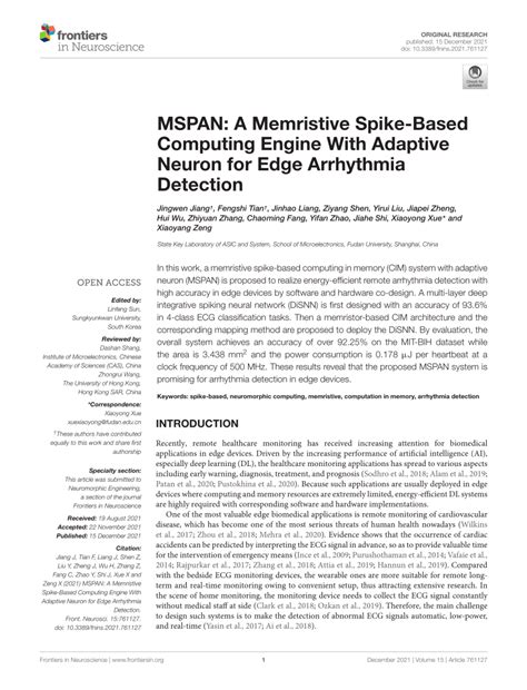 Pdf Mspan A Memristive Spike Based Computing Engine With Adaptive