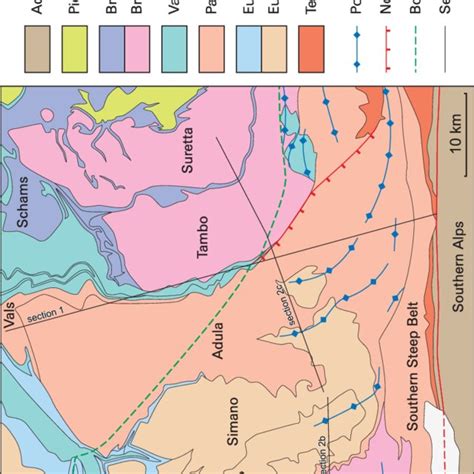Tectonic Map Of The Central Lepontine Alps Simplified From The