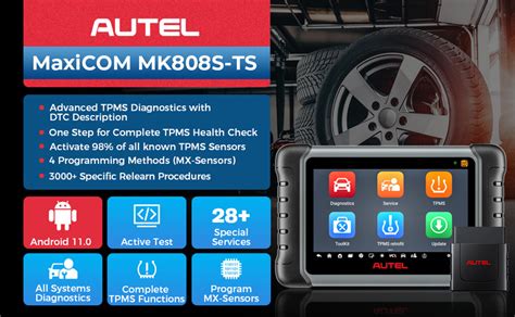 2025 Autel MaxiCOM MK808S TS Bidirectional TPMS Programming Relearn Tool With 28 Special Function
