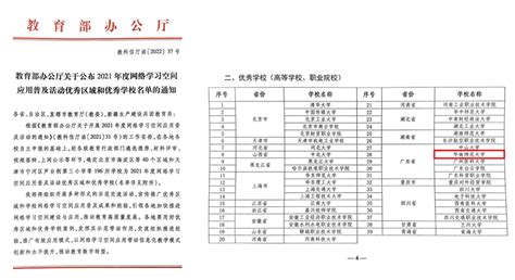 喜报！我校获评教育部2021年度网络学习空间应用普及活动优秀学校 新闻公告 华南师范大学网络中心