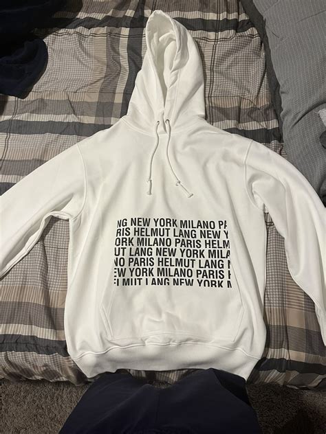 Helmut Lang Helmet Lang Box Logo Hoodie New Grailed