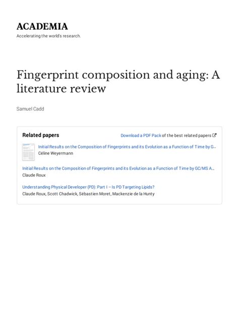 Texto 1 Fingerprint Composition And Aging A Literature Review With Cover Page V2
