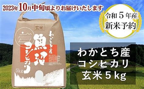 R05 10 2w 令和5年産 わかとち産 魚沼コシヒカリ 特別栽培 棚田米「玄米」5kg 2023年10月中旬から発送開始 白米 魚沼 米