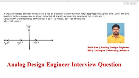 Analog Design Interview Question Find 3 Db Bandwidth Of The Circuit Amit Bar