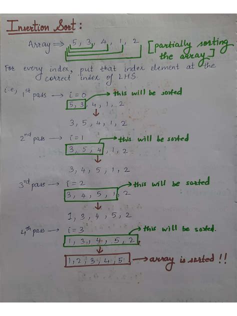 Handwritten Notes On Insertion Sortpdf Pdf