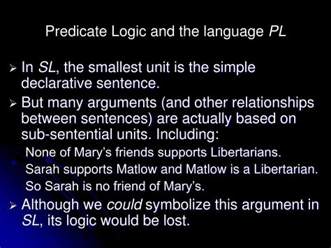 Ppt Predicate Logic And The Language Pl Powerpoint Presentation Free