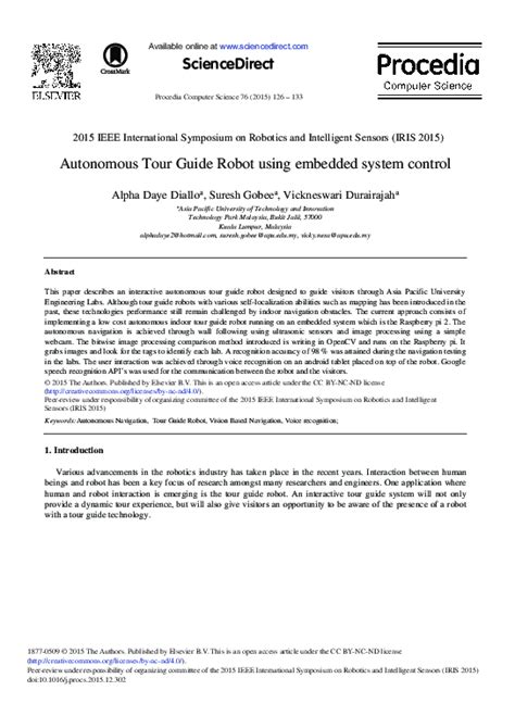 Pdf Autonomous Tour Guide Robot Using Embedded System Control