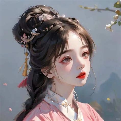 AI手绘插画版古风女孩动漫微信头像 清冷仙气飘飘女生头像