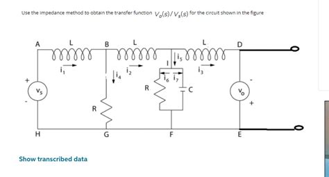 Use The Impedance Method To Obtain The Transfer
