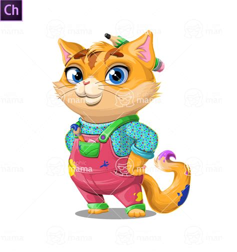 Artistic Cat Character Animator Puppet Graphicmama