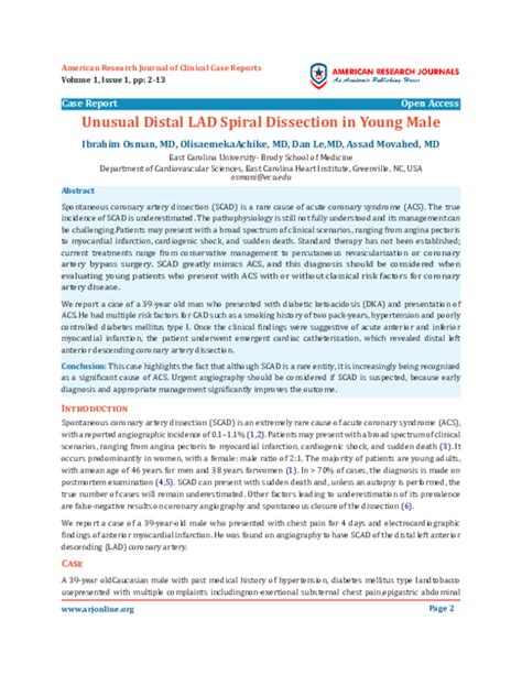 Pdf Unusual Distal Lad Spiral Dissection In Young Male Editorial