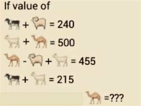 Cow Sheep Goat Camel Math Puzzle With Answer Forward Junction