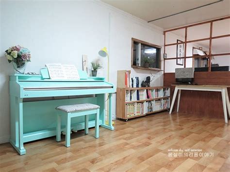 디지털피아노 민트빛으로 다시 태어나다 가구리폼페인트칠하기